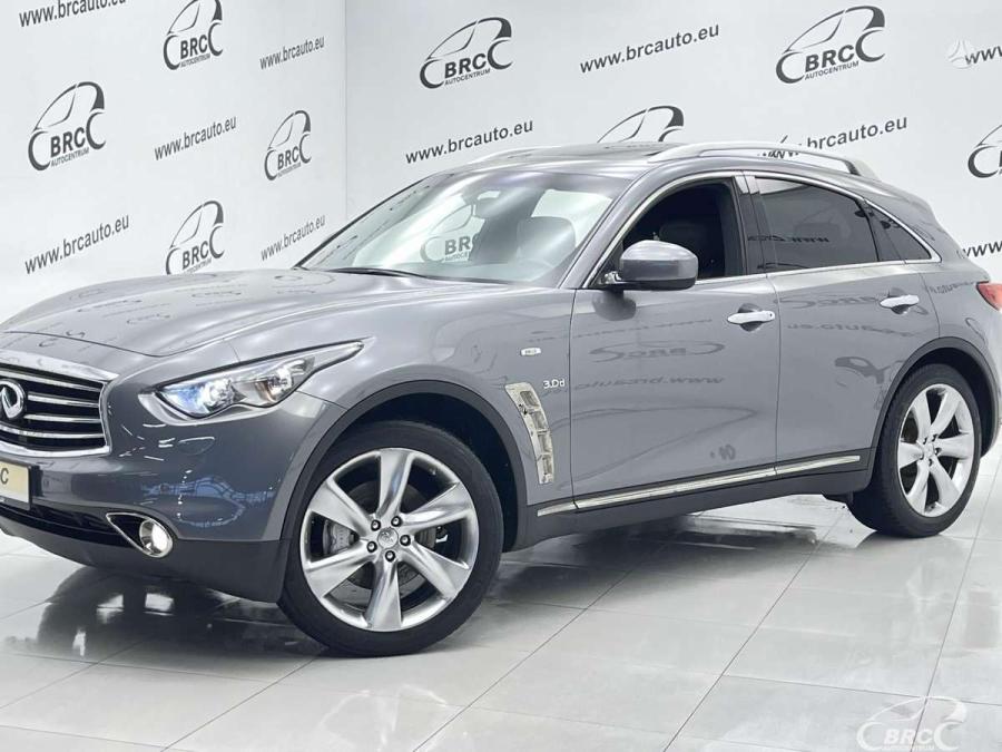 Grey Infiniti QX70 2016 in Vilnius, with an engine capacity of 2.99 L and mileage of 124 thousand km for 11900 €, photo 1 on AUTOMOTO.COM.LV