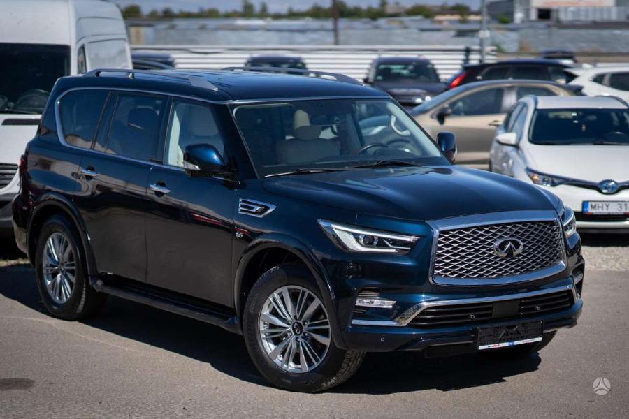 Zils Infiniti QX80 2018 Šauļi, ar dzinēja tilpumu 5.60 L un nobraukumu 105 tūkst. km par 31900 €, foto 2 vietnē AUTOMOTO.COM.LV
