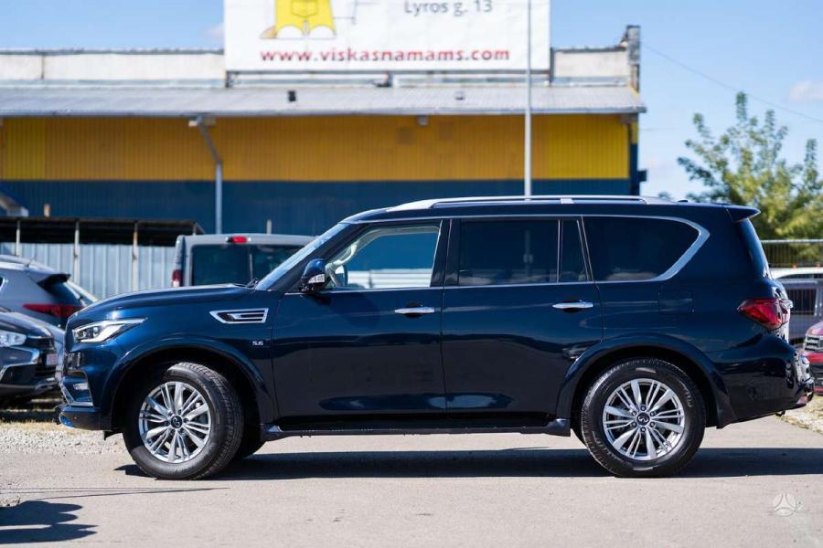 Zils Infiniti QX80 2018 Šauļi, ar dzinēja tilpumu 5.60 L un nobraukumu 105 tūkst. km par 31900 €, foto 6 vietnē AUTOMOTO.COM.LV