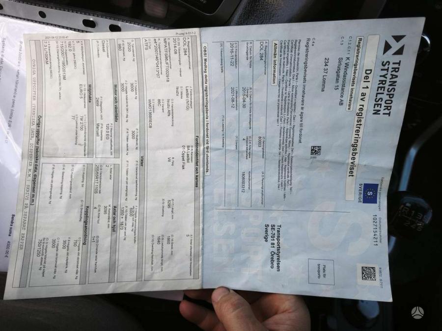 Белый Исузу Д-Макс 2015 в Каунас, объемом двигателя 2.50 л и пробегом 350 тыс. км за 10200 €, фото 16 на AUTOMOTO.COM.LV