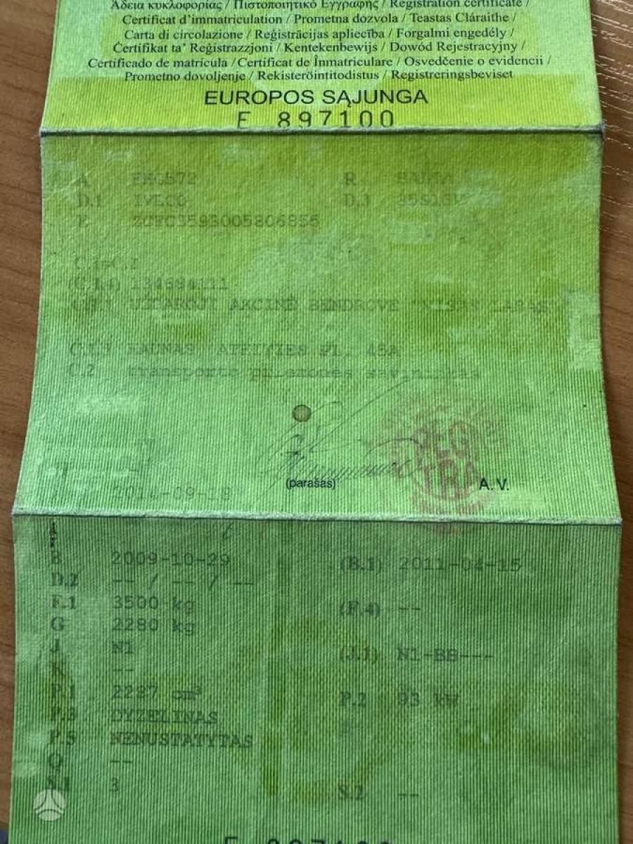 Белый Ивеко Дейли 2009 в Каунас, объемом двигателя 2.29 л и пробегом 610 тыс. км за 2950 €, фото 13 на AUTOMOTO.COM.LV