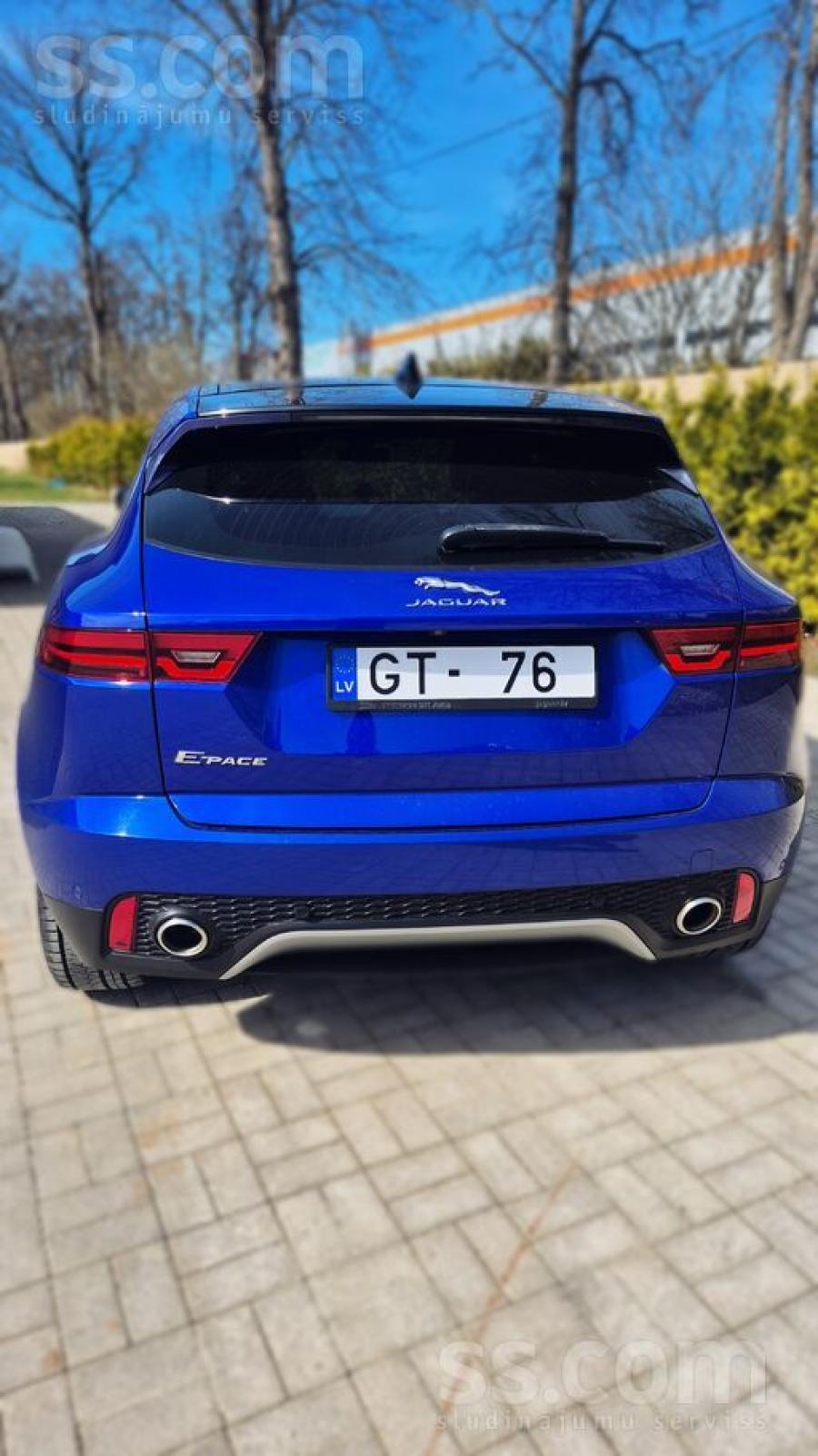 Blue Jaguar E-Pace 2018 in Riga, with an engine capacity of 2.00 L and mileage of 104 thousand km for 18500 €, photo 1 on AUTOMOTO.COM.LV