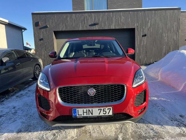Red Jaguar E-Pace 2019 in Vilnius, with an engine capacity of 2.00 L and mileage of 80 thousand km for 14800 €, photo 1 on AUTOMOTO.COM.LV