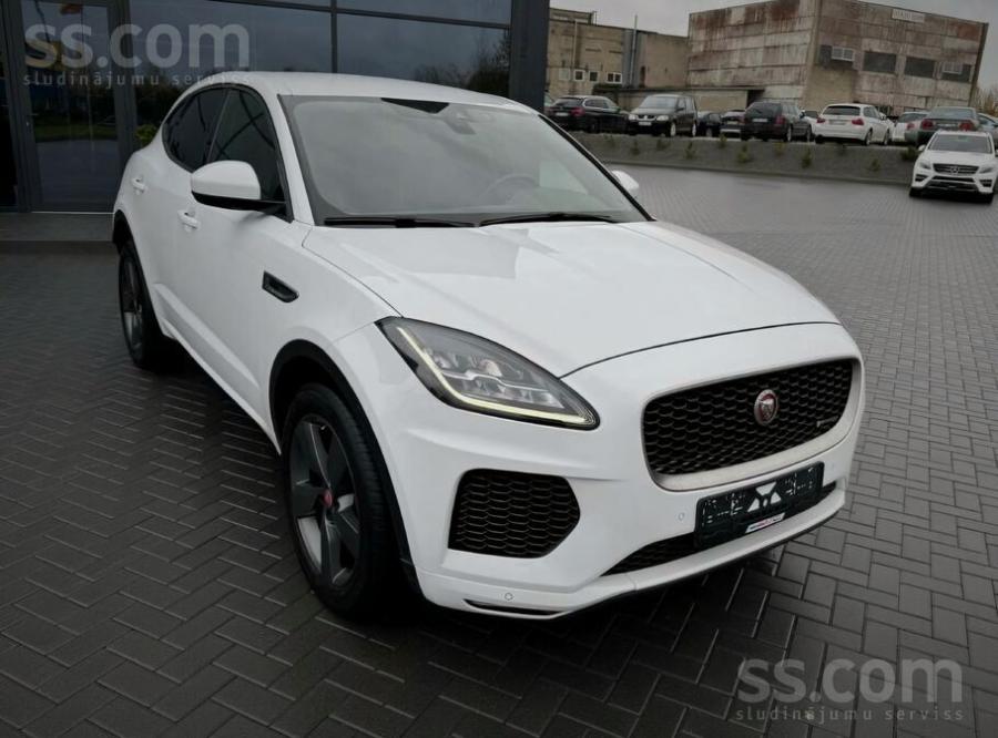 White Jaguar E-Pace 2019 in Telschi, with an engine capacity of 2.00 L and mileage of 215 thousand km for 13699 €, photo 1 on AUTOMOTO.COM.LV