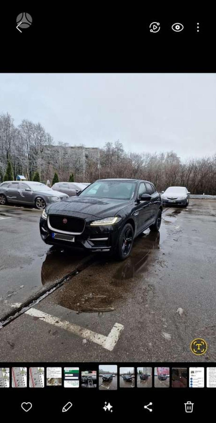 Black Jaguar F-Pace 2017 in Kaunas, with an engine capacity of 2.00 L and mileage of 181 thousand km for 11500 €, photo 6 on AUTOMOTO.COM.LV