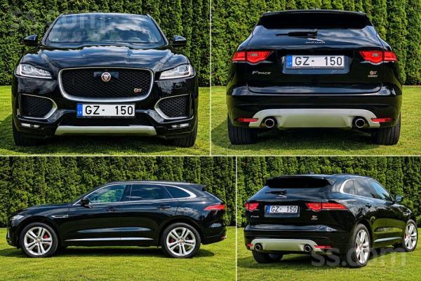 Black Jaguar F-Pace 2017 in Rezekne, with an engine capacity of 3.00 L and mileage of 199 thousand km for 19500 €, photo 7 on AUTOMOTO.COM.LV