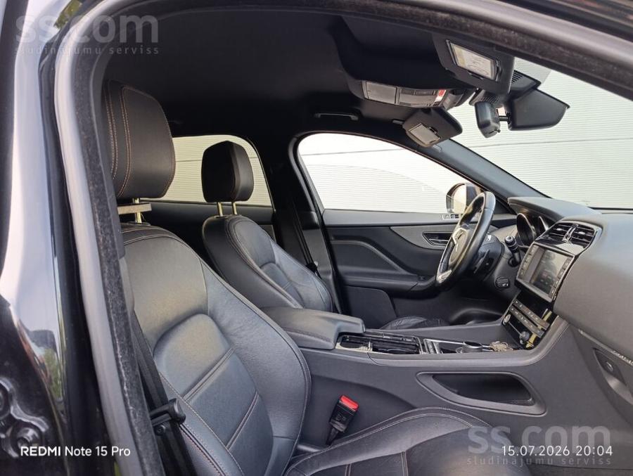 Black Jaguar F-Pace 2018 in Riga, with an engine capacity of 2.00 L and mileage of 160 thousand km for 12990 €, photo 19 on AUTOMOTO.COM.LV
