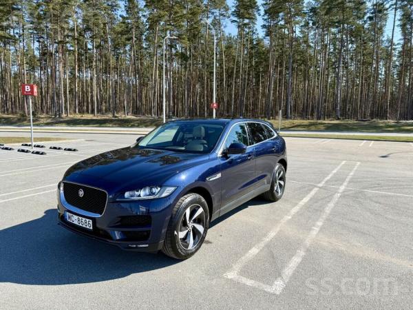 Blue Jaguar F-Pace 2019 in Riga, with an engine capacity of 2.00 L and mileage of 57 thousand km for 21500 €, photo 1 on AUTOMOTO.COM.LV