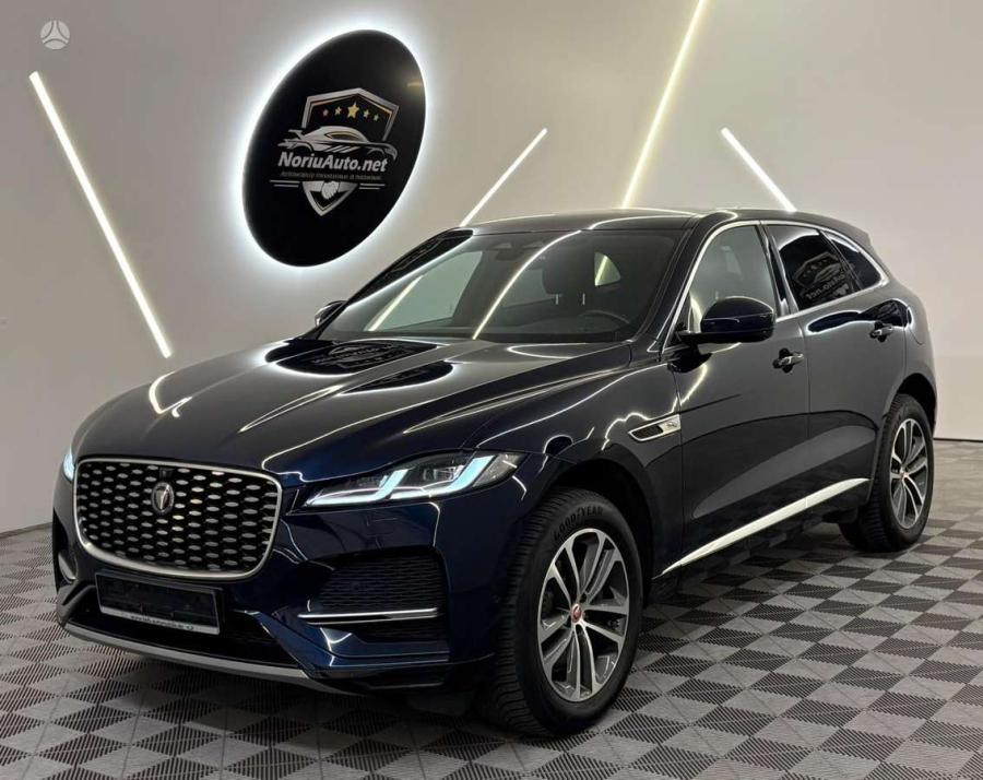 Blue Jaguar F-Pace 2021 in Marijampole, with an engine capacity of 2.00 L and mileage of 223 thousand km for 23999 €, photo 14 on AUTOMOTO.COM.LV
