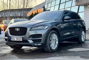 Grey Jaguar F-Pace 2016 in Riga, with an engine capacity of 2.00 L and mileage of 180 thousand km for 21490 €, photo  on AUTOMOTO.COM.LV