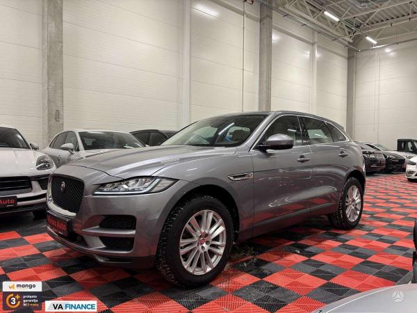 Grey Jaguar F-Pace 2020 in Vilnius, with an engine capacity of 2.00 L and mileage of 112 thousand km for 22000 €, photo 1 on AUTOMOTO.COM.LV