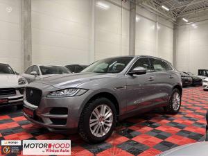 Grey Jaguar F-Pace 2020 in Vilnius, with an engine capacity of 2.00 L and mileage of 112 thousand km for 21880 €, photo  on AUTOMOTO.COM.LV