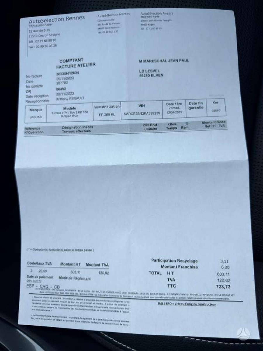 Серый Ягуар Ф-Пейс 2019 в Паневежис, объемом двигателя 2.00 л и пробегом 138 тыс. км за 15990 €, фото 27 на AUTOMOTO.COM.LV