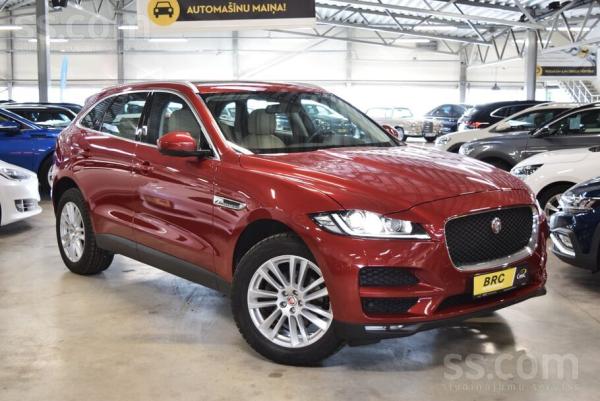 Red Jaguar F-Pace 2017 in Riga, with an engine capacity of 2.00 L and mileage of 106 thousand km for 14500 €, photo 1 on AUTOMOTO.COM.LV