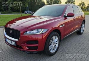 Sarkans Jaguar F-Pace 2018 Rīga, ar dzinēja tilpumu 2.00 L un nobraukumu 130 tūkst. km par 15800 €, foto  vietnē AUTOMOTO.COM.LV
