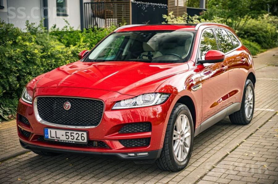 Sarkans Jaguar F-Pace 2018 Rīga, ar dzinēja tilpumu 2.00 L un nobraukumu 136 tūkst. km par 11990 €, foto 1 vietnē AUTOMOTO.COM.LV