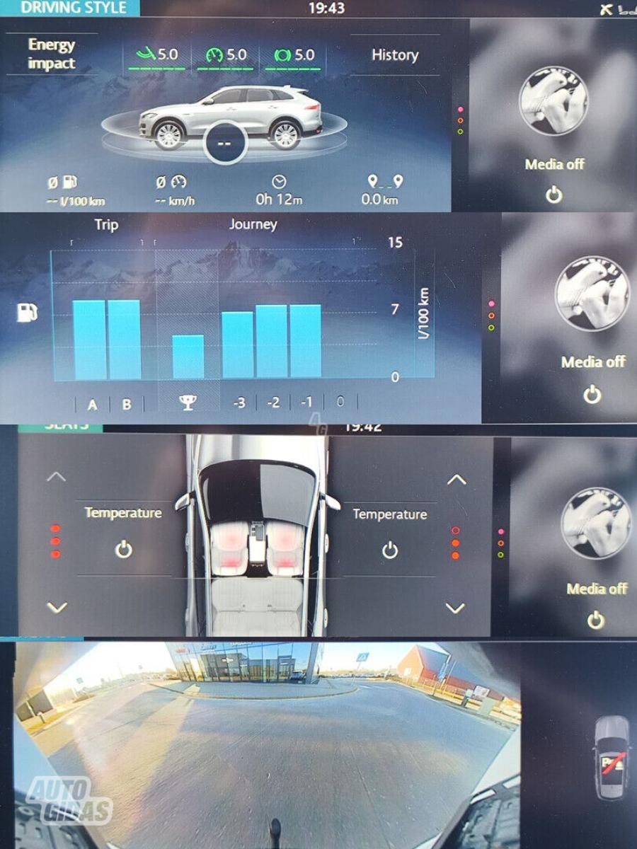 White Jaguar F-Pace 2016 in Siauliai, with an engine capacity of 2.00 L and mileage of 157 thousand km for 15300 €, photo 17 on AUTOMOTO.COM.LV