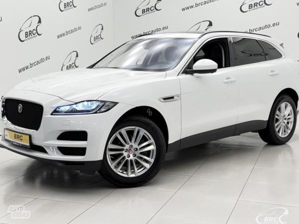 White Jaguar F-Pace 2018 in Avizieniai, with an engine capacity of 2.00 L and mileage of 71 thousand km for 19950 €, photo 1 on AUTOMOTO.COM.LV