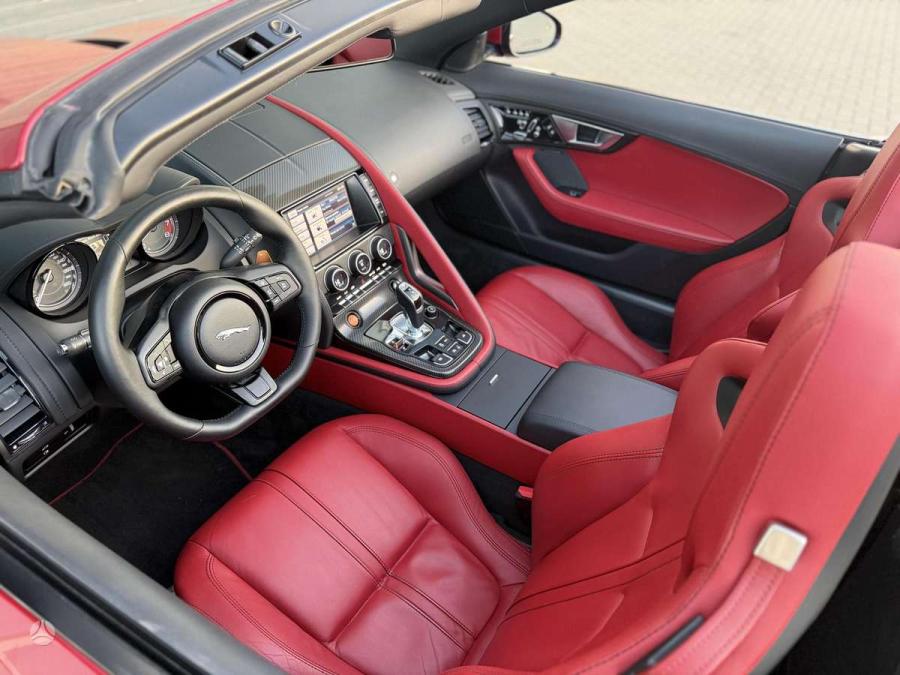 Red Jaguar F-Type 2014 in Kaunas, with an engine capacity of 5.00 L and mileage of 89 thousand km for 31500 €, photo 10 on AUTOMOTO.COM.LV