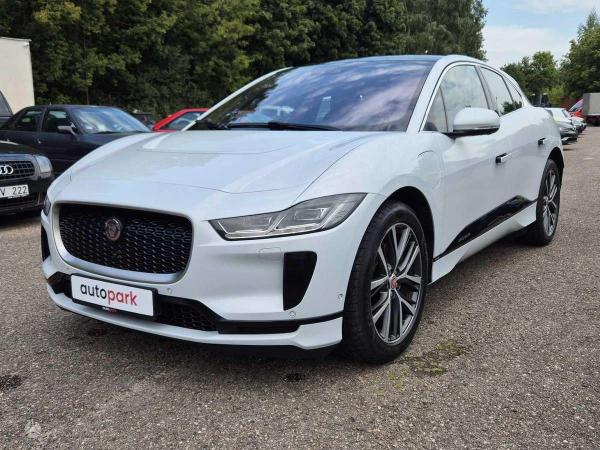 White Jaguar I-Pace 2019 in Vilnius, with an engine capacity of 0.00 L and mileage of 96 thousand km for 25999 €, photo 1 on AUTOMOTO.COM.LV
