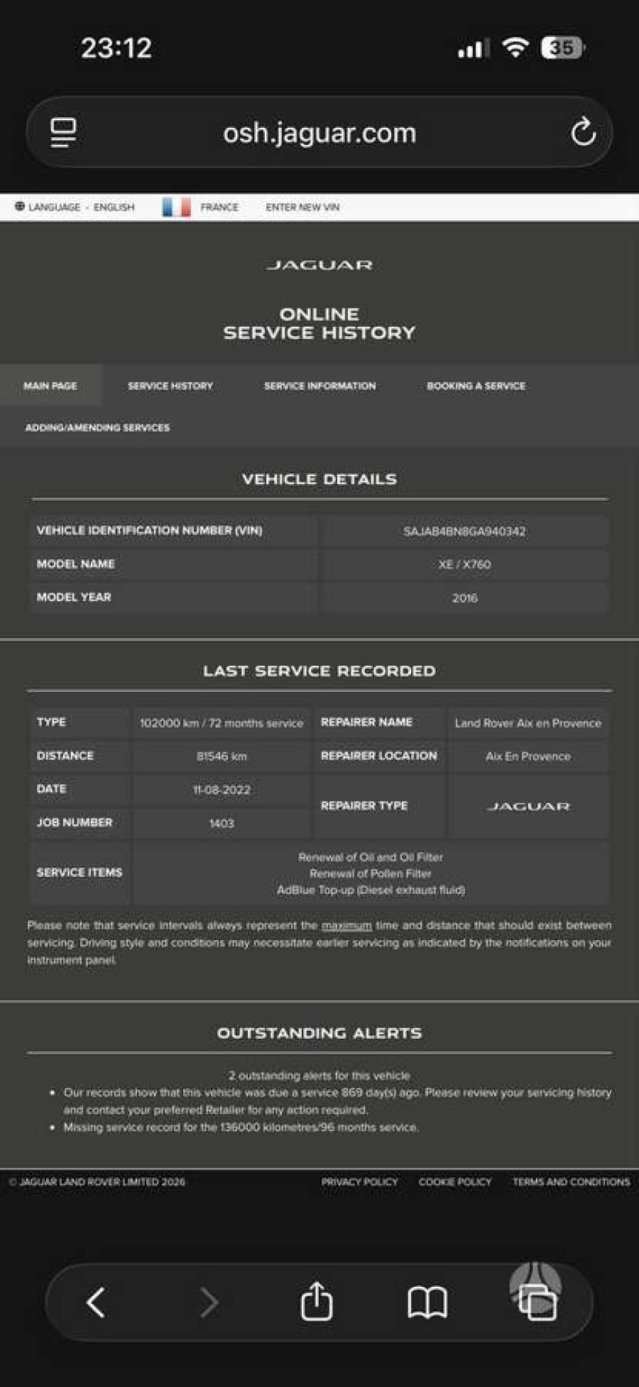 Серый Ягуар XE 2016 в Вильнюс, объемом двигателя 2.00 л и пробегом 173 тыс. км за 12990 €, фото 29 на AUTOMOTO.COM.LV