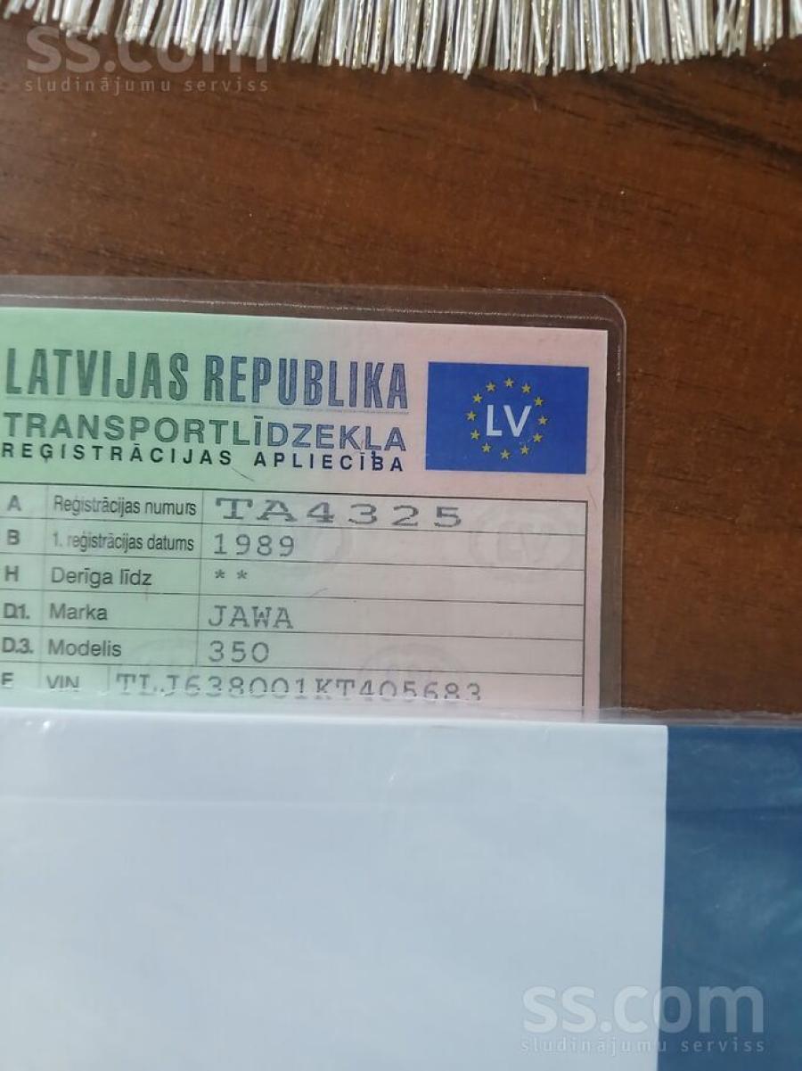 Ява 350 1989 в Краслава, объемом двигателя 0.35 л и пробегом 0 тыс. км за 1350 €, фото 7 на AUTOMOTO.COM.LV
