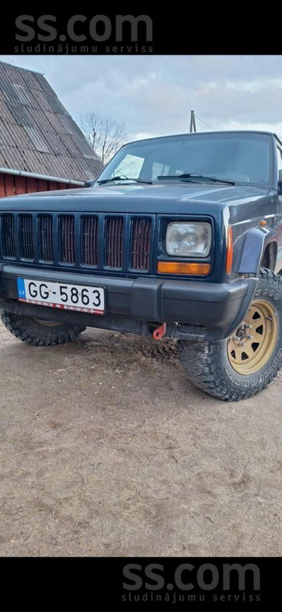 Синий Джип Чероки 1999 в Валмиера, объемом двигателя 2.50 л и пробегом 231 тыс. км за 2600 €, фото 1 на AUTOMOTO.COM.LV