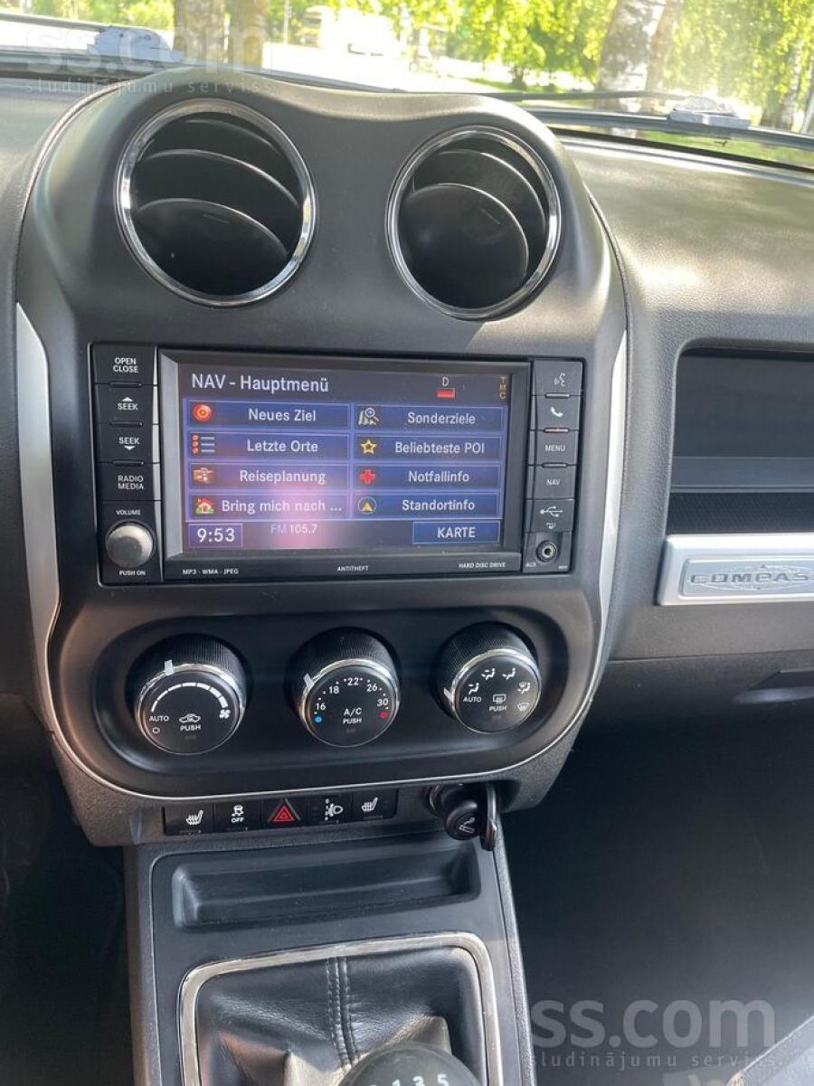 Black Jeep Compass 2014 in Riga, with an engine capacity of 2.20 L and mileage of 182 thousand km for 6390 €, photo 9 on AUTOMOTO.COM.LV