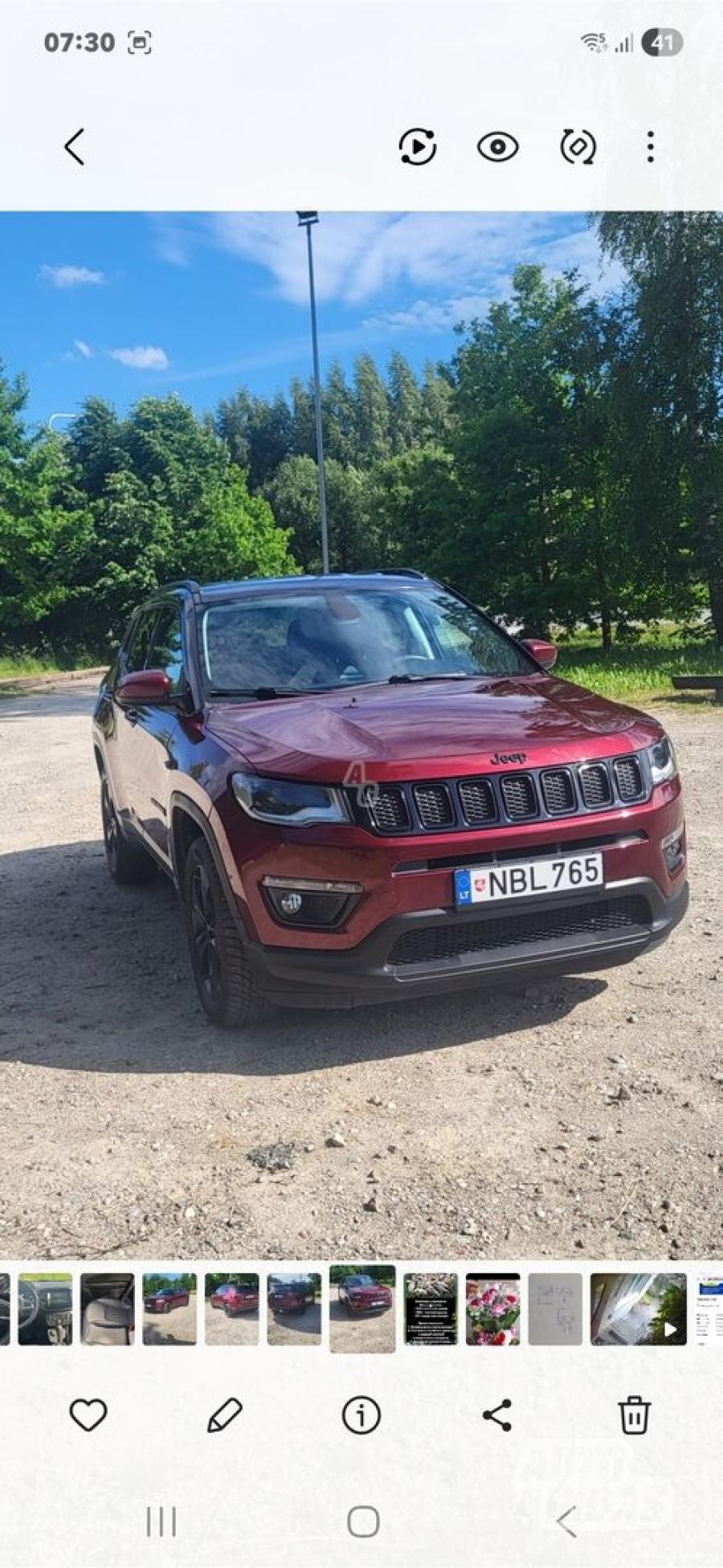 Jeep Compass 2021 in Gargzdai, with an engine capacity of 2.40 L and mileage of 42 thousand km for 15600 €, photo 1 on AUTOMOTO.COM.LV