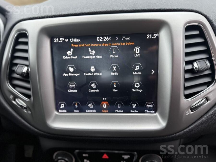 Grey Jeep Compass 2018 in Riga, with an engine capacity of 1.40 L and mileage of 0 thousand km for 10770 €, photo 20 on AUTOMOTO.COM.LV