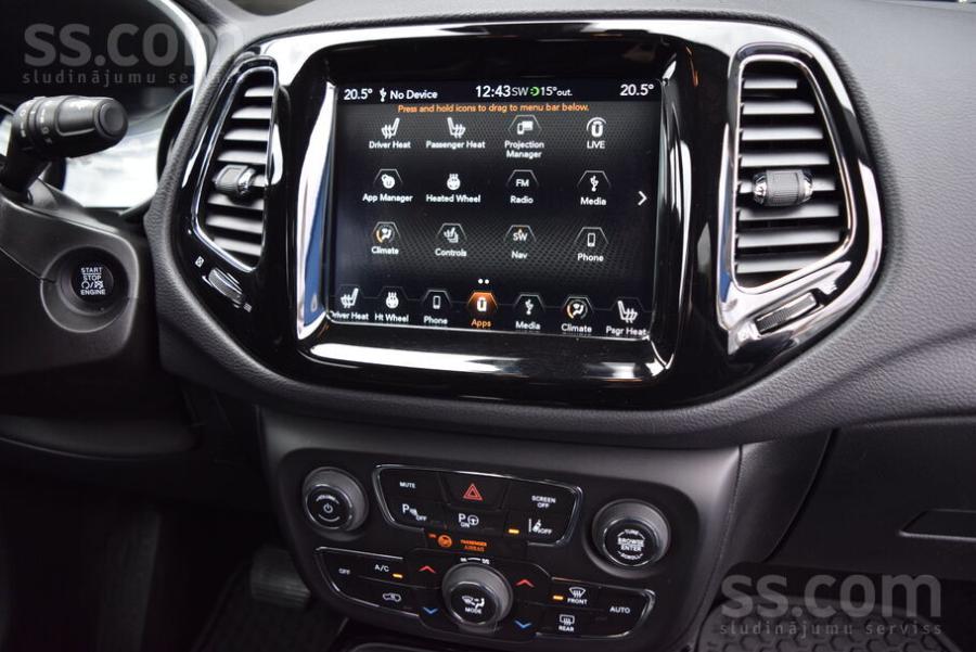 Pelēks Jeep Compass 2020 Rīga, ar dzinēja tilpumu 1.40 L un nobraukumu 121 tūkst. km par 13400 €, foto 9 vietnē AUTOMOTO.COM.LV