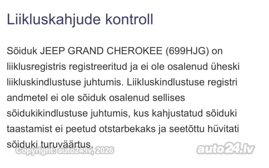 Beige Jeep Grand Cherokee 2014 in Tartu, with an engine capacity of 3.00 L and mileage of 198 thousand km for 12999 €, photo 20 on AUTOMOTO.COM.LV