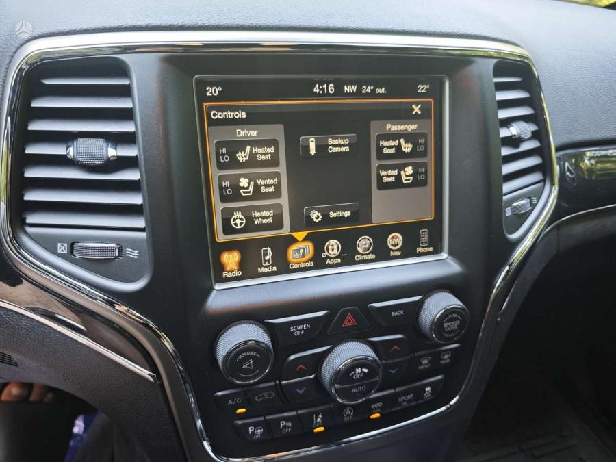Black Jeep Grand Cherokee 2017 in Kaunas, with an engine capacity of 3.60 L and mileage of 225 thousand km for 17700 €, photo 21 on AUTOMOTO.COM.LV