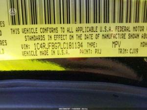 Black Jeep Grand Cherokee 2020 in Klaipeda, with an engine capacity of 3.60 L and mileage of 126 thousand km for 11500 €, photo 9 on AUTOMOTO.COM.LV