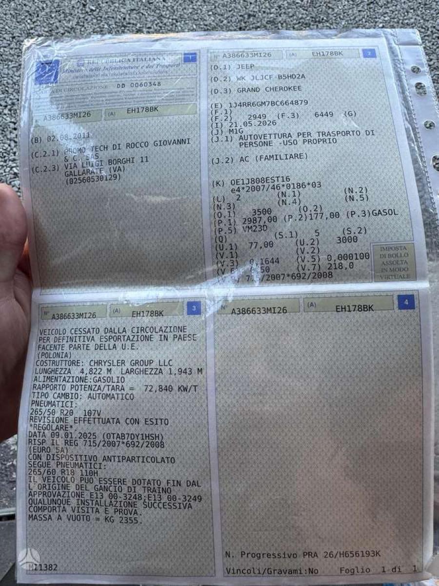 Zils Jeep Grand Cherokee 2011 Šalčininkai, ar dzinēja tilpumu 2.99 L un nobraukumu 301 tūkst. km par 5950 €, foto 20 vietnē AUTOMOTO.COM.LV