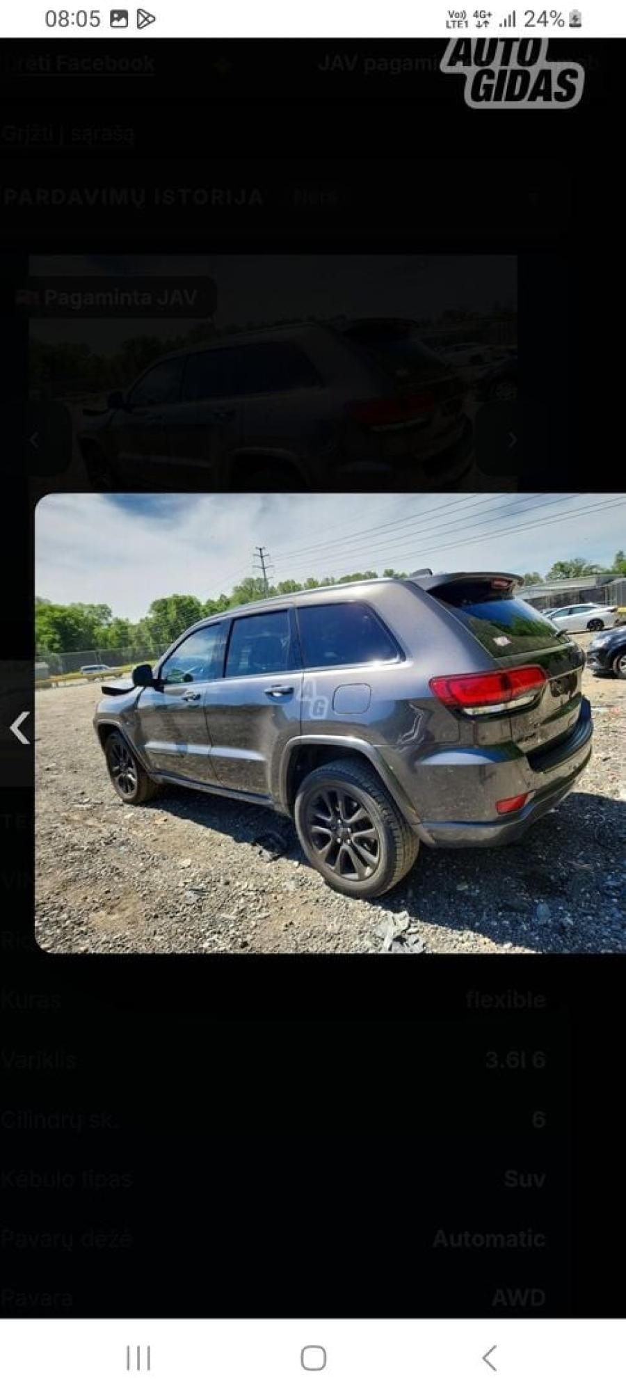 Jeep Grand Cherokee 2019 in Vilnius, with an engine capacity of 3.60 L and mileage of 271 thousand km for 8500 €, photo 3 on AUTOMOTO.COM.LV