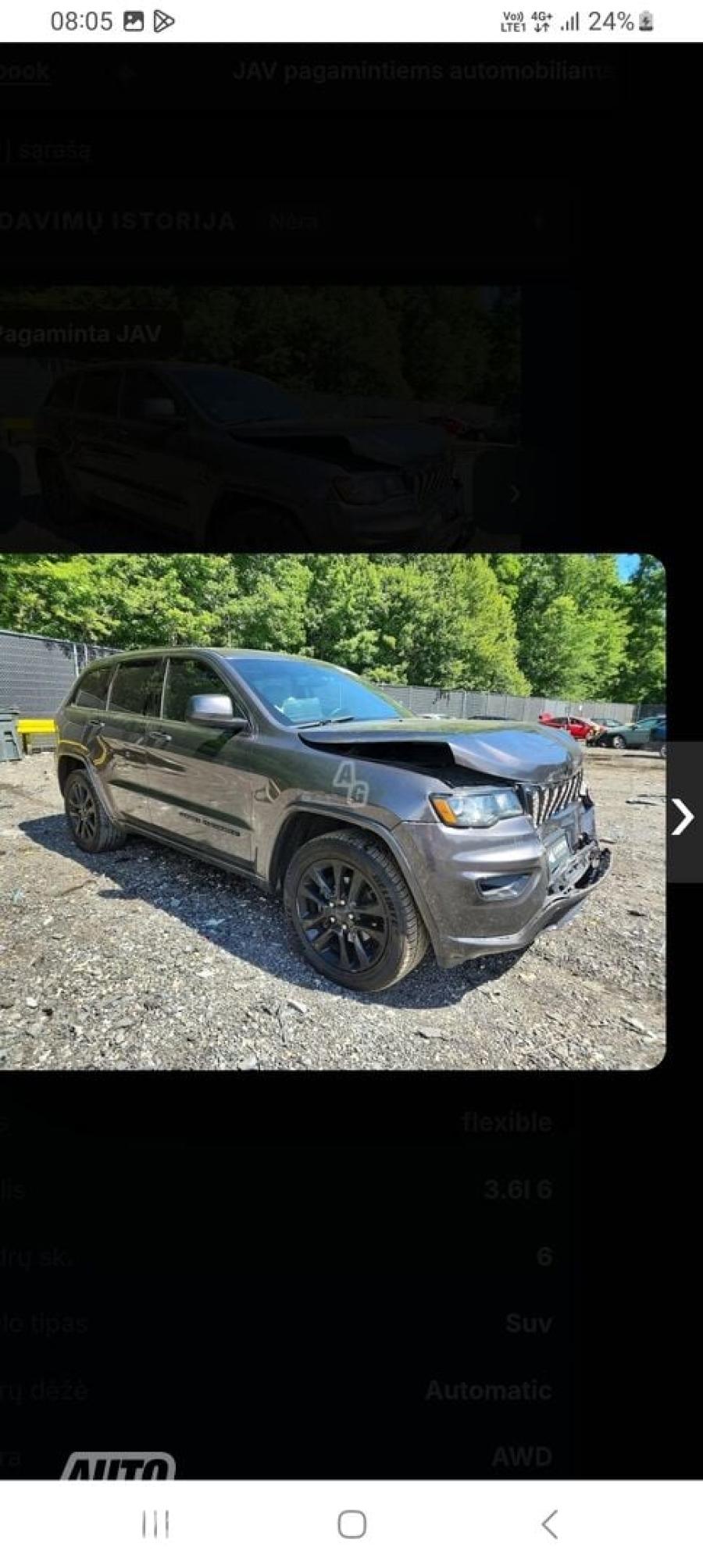 Jeep Grand Cherokee 2019 in Vilnius, with an engine capacity of 3.60 L and mileage of 271 thousand km for 8500 €, photo 6 on AUTOMOTO.COM.LV
