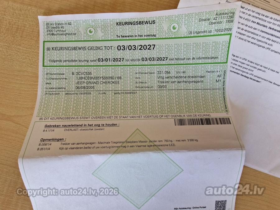Серый Джип Гранд Чероки 2005 в Тарту, объемом двигателя 3.00 л и пробегом 224 тыс. км за 6490 €, фото 30 на AUTOMOTO.COM.LV