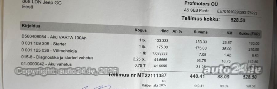 Серый Джип Гранд Чероки 2011 в Тарту, объемом двигателя 3.00 л и пробегом 268 тыс. км за 8590 €, фото 16 на AUTOMOTO.COM.LV