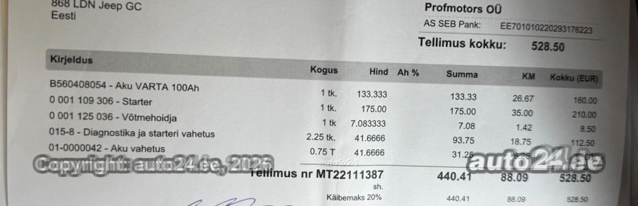 Серый Джип Гранд Чероки 2011 в Тарту, объемом двигателя 3.00 л и пробегом 268 тыс. км за 7999 €, фото 16 на AUTOMOTO.COM.LV