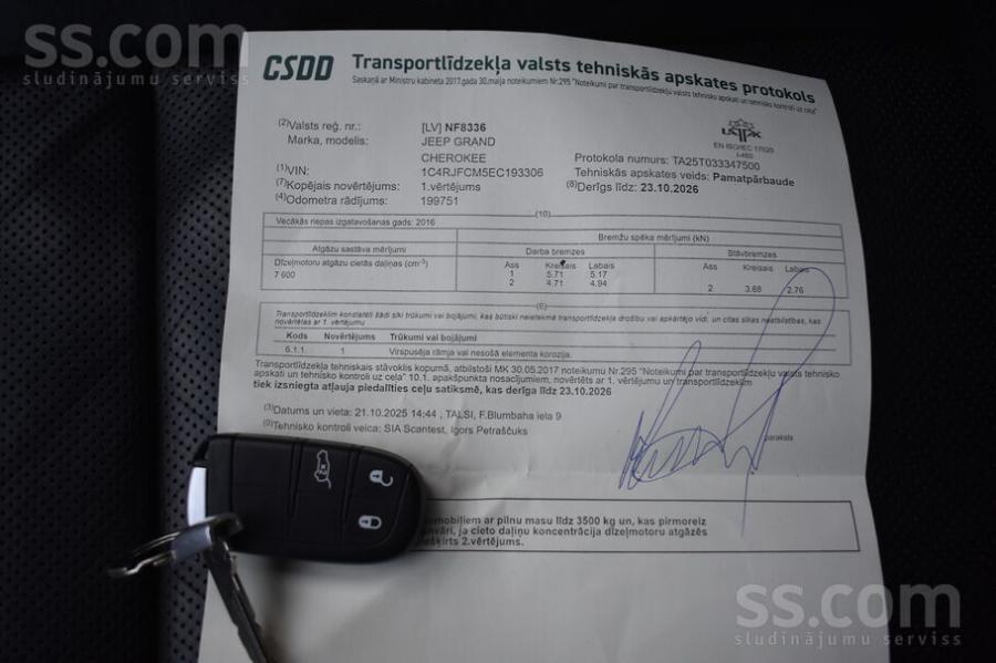 Серый Джип Гранд Чероки 2013 в Талси, объемом двигателя 3.00 л и пробегом 199 тыс. км за 13000 €, фото 28 на AUTOMOTO.COM.LV
