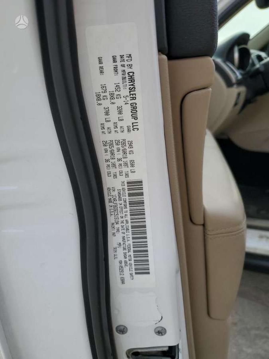 Balts Jeep Grand Cherokee 2015 Kauņa, ar dzinēja tilpumu 3.60 L un nobraukumu 206 tūkst. km par 12300 €, foto 34 vietnē AUTOMOTO.COM.LV
