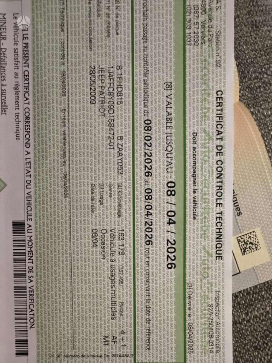 Черный Джип Патриот 2009 в Утена, объемом двигателя 1.97 л и пробегом 182 тыс. км за 4500 €, фото 13 на AUTOMOTO.COM.LV