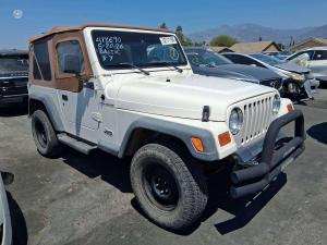Balts Jeep Wrangler 1997 Viļņa, ar dzinēja tilpumu 2.46 L un nobraukumu 182 tūkst. km par 4990 €, foto  vietnē AUTOMOTO.COM.LV