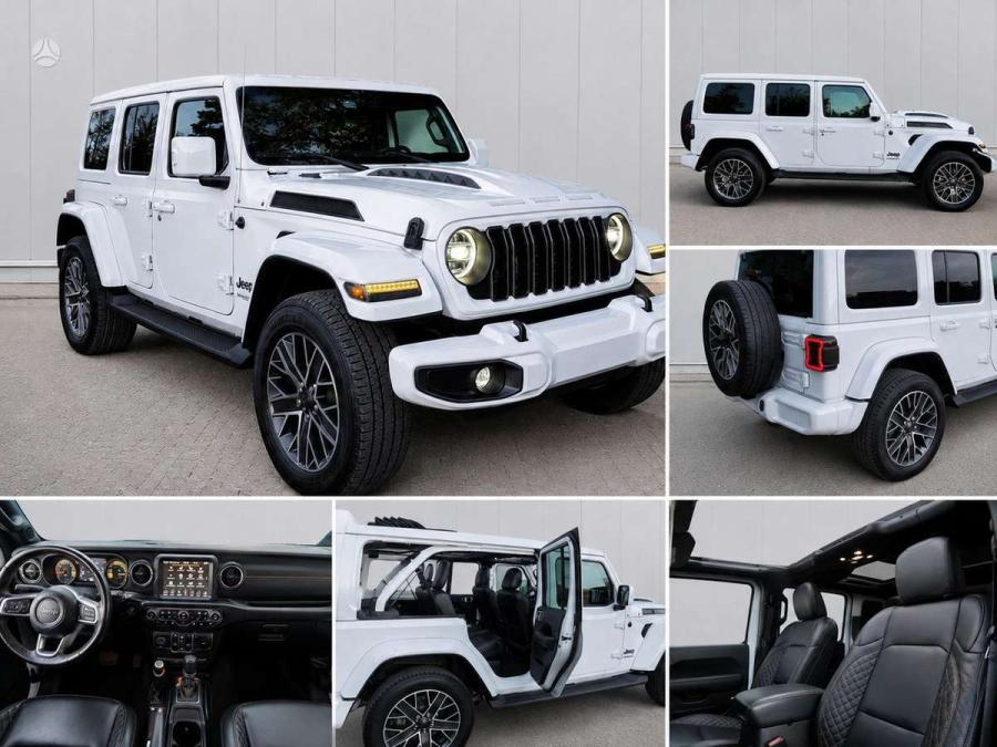 White Jeep Wrangler 2022 in Vilnius, with an engine capacity of 2.00 L and mileage of 54 thousand km for 44900 €, photo 1 on AUTOMOTO.COM.LV