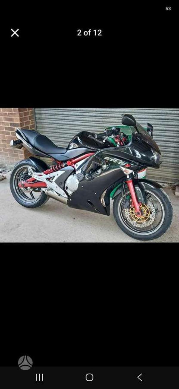 Black Kawasaki ER 2006 in Rokiskis, with an engine capacity of 0.65 L and mileage of 25 thousand km for 2800 €, photo 1 on AUTOMOTO.COM.LV