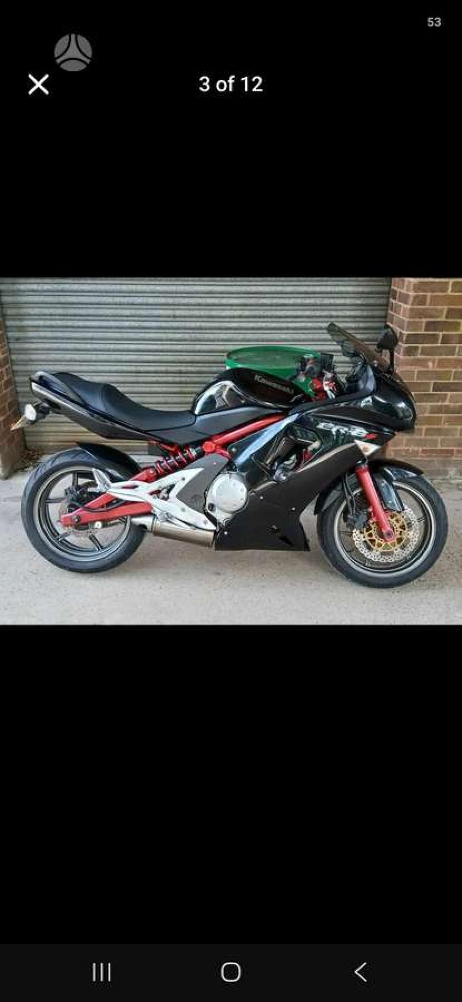 Black Kawasaki ER 2006 in Rokiskis, with an engine capacity of 0.65 L and mileage of 25 thousand km for 2800 €, photo 3 on AUTOMOTO.COM.LV