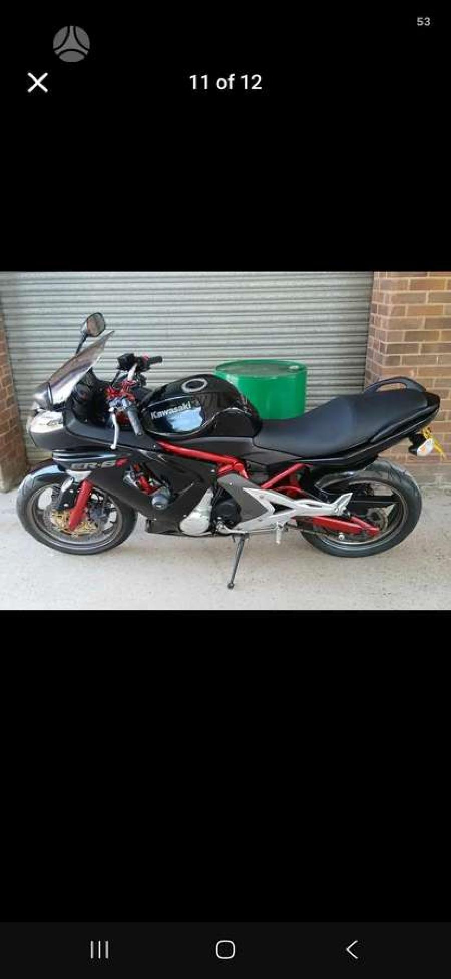 Black Kawasaki ER 2006 in Rokiskis, with an engine capacity of 0.65 L and mileage of 25 thousand km for 2800 €, photo 9 on AUTOMOTO.COM.LV