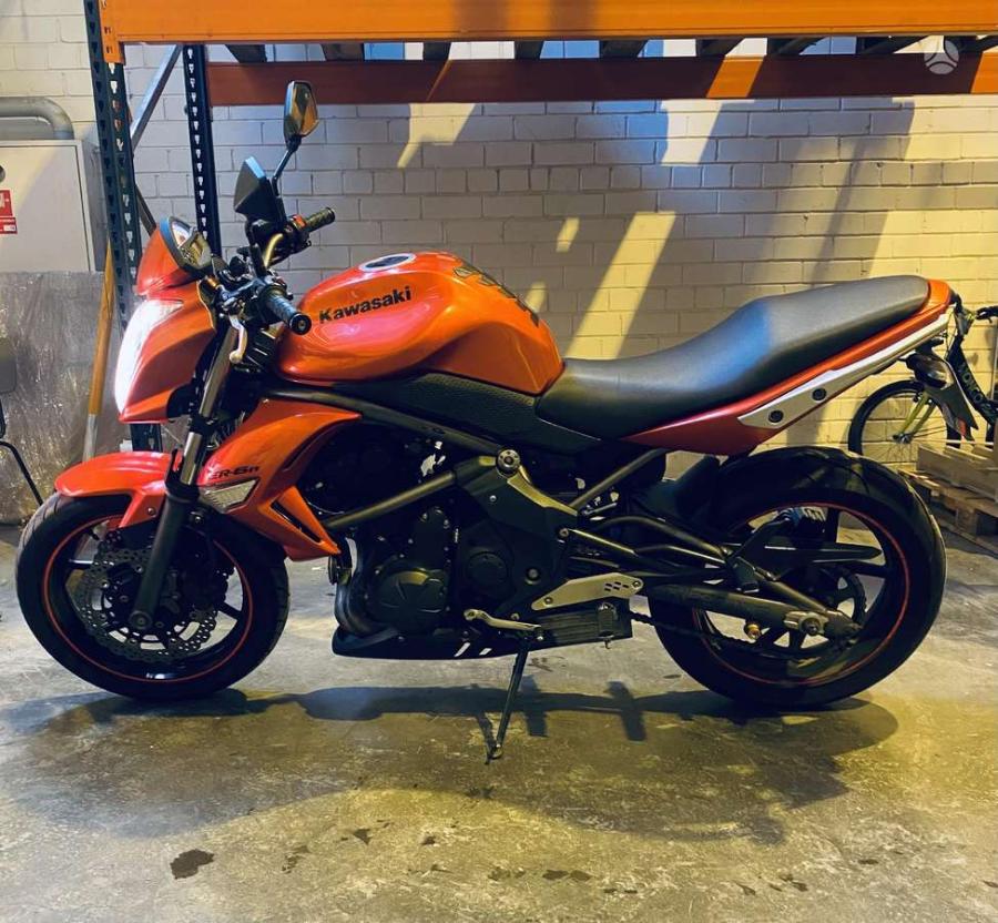 Orange Kawasaki ER 2009 in Klaipeda, with an engine capacity of 0.65 L and mileage of 61 thousand km for 2850 €, photo 6 on AUTOMOTO.COM.LV