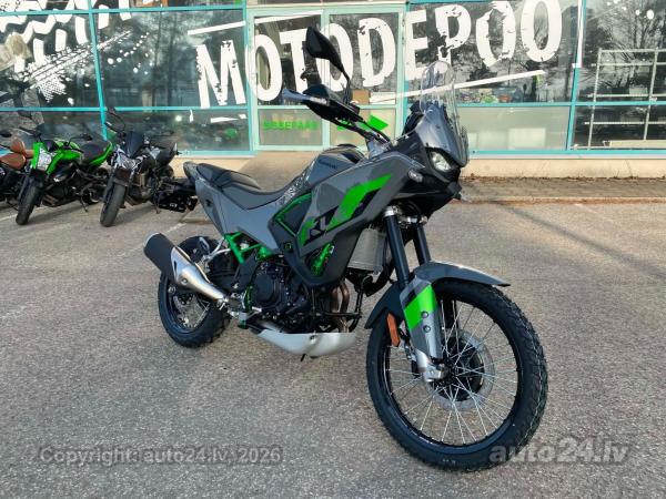 Grey Kawasaki KLE 500 2026 in Tallinn, with an engine capacity of 0.45 L and mileage of 1 thousand km for 6990 €, photo 1 on AUTOMOTO.COM.LV